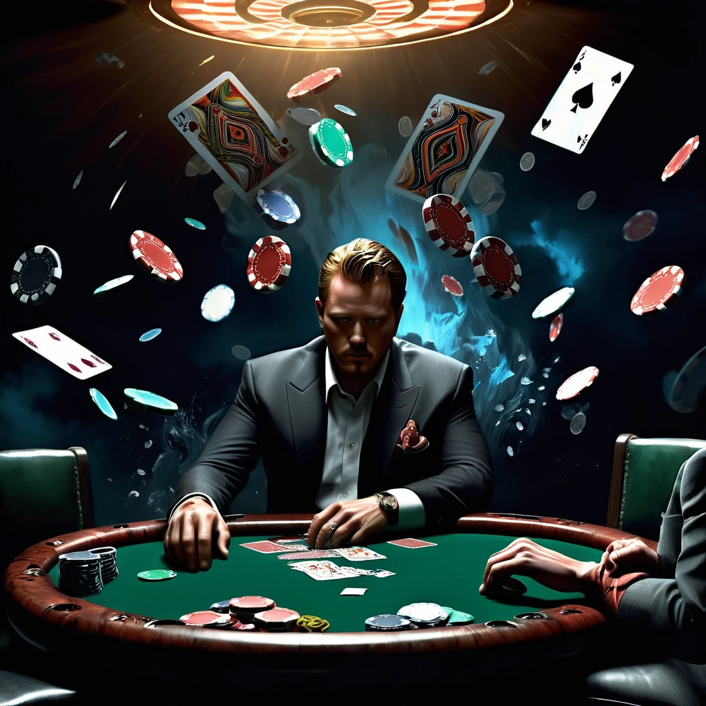 Digital art depicting a high-stakes poker game gone awry, from - SeaArt AI