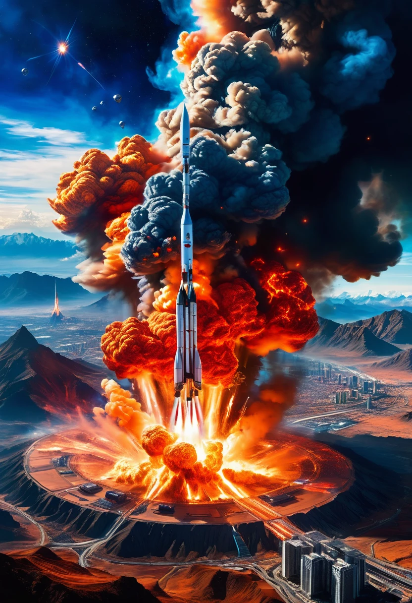 ((satellite image:1.5))，((Aerial viewing angle:1.5))，spaceship - SeaArt AI