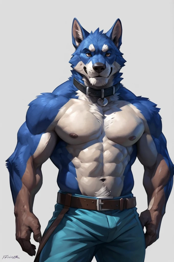 Doggiekruger, blue fur, 4k, high resolution, best quality, posted on e621 - SeaArt AI