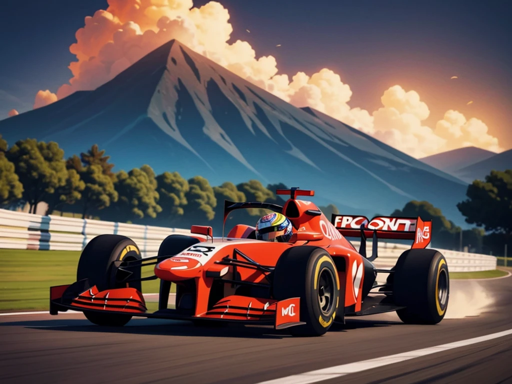(female driver,f1 racing car),oil painting,high-speed,action - SeaArt AI