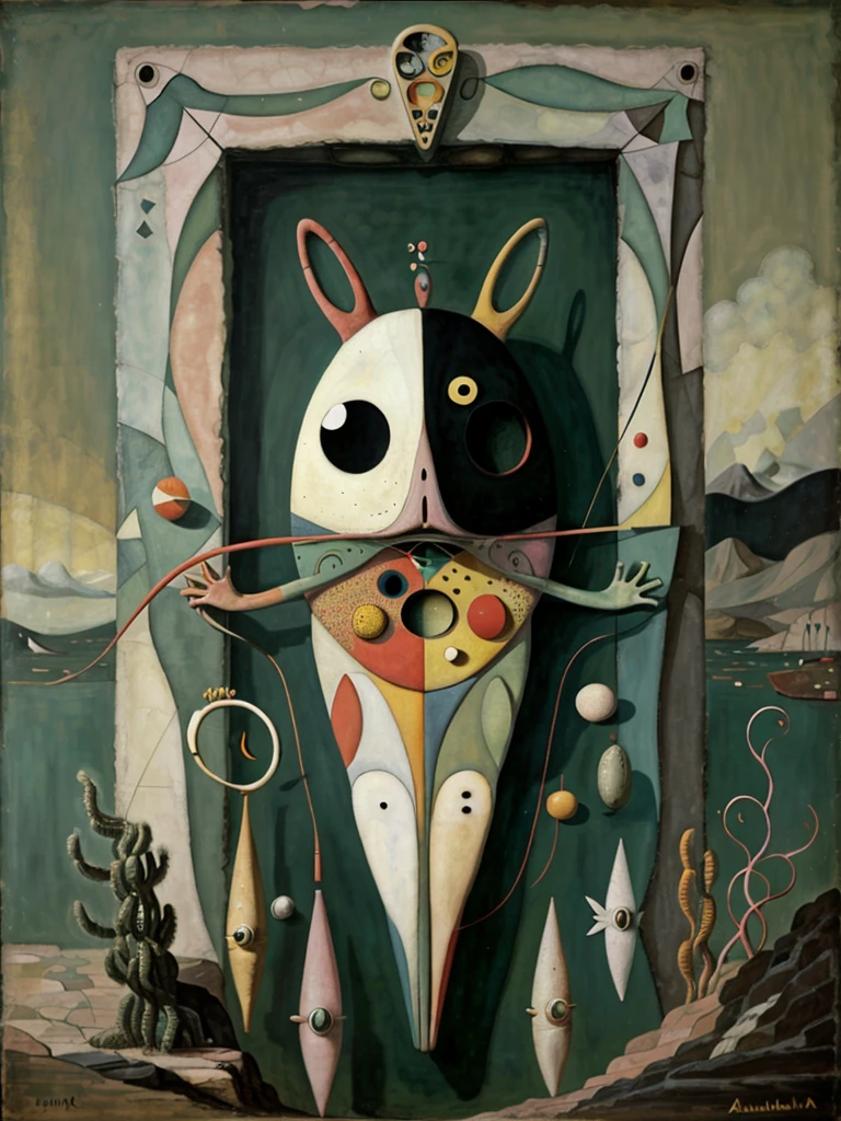 A fish, by Alexander Calder, oil painting, Klimt and Kandinsky - SeaArt AI