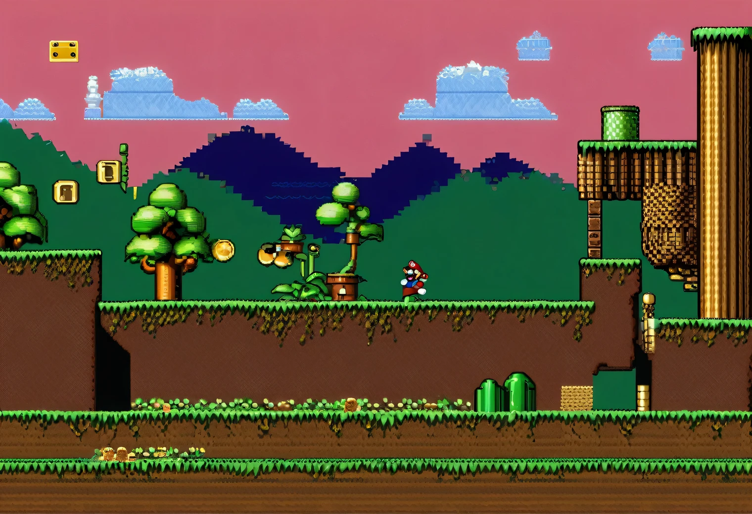 A screenshot of a video game with a castle and a tower - SeaArt AI