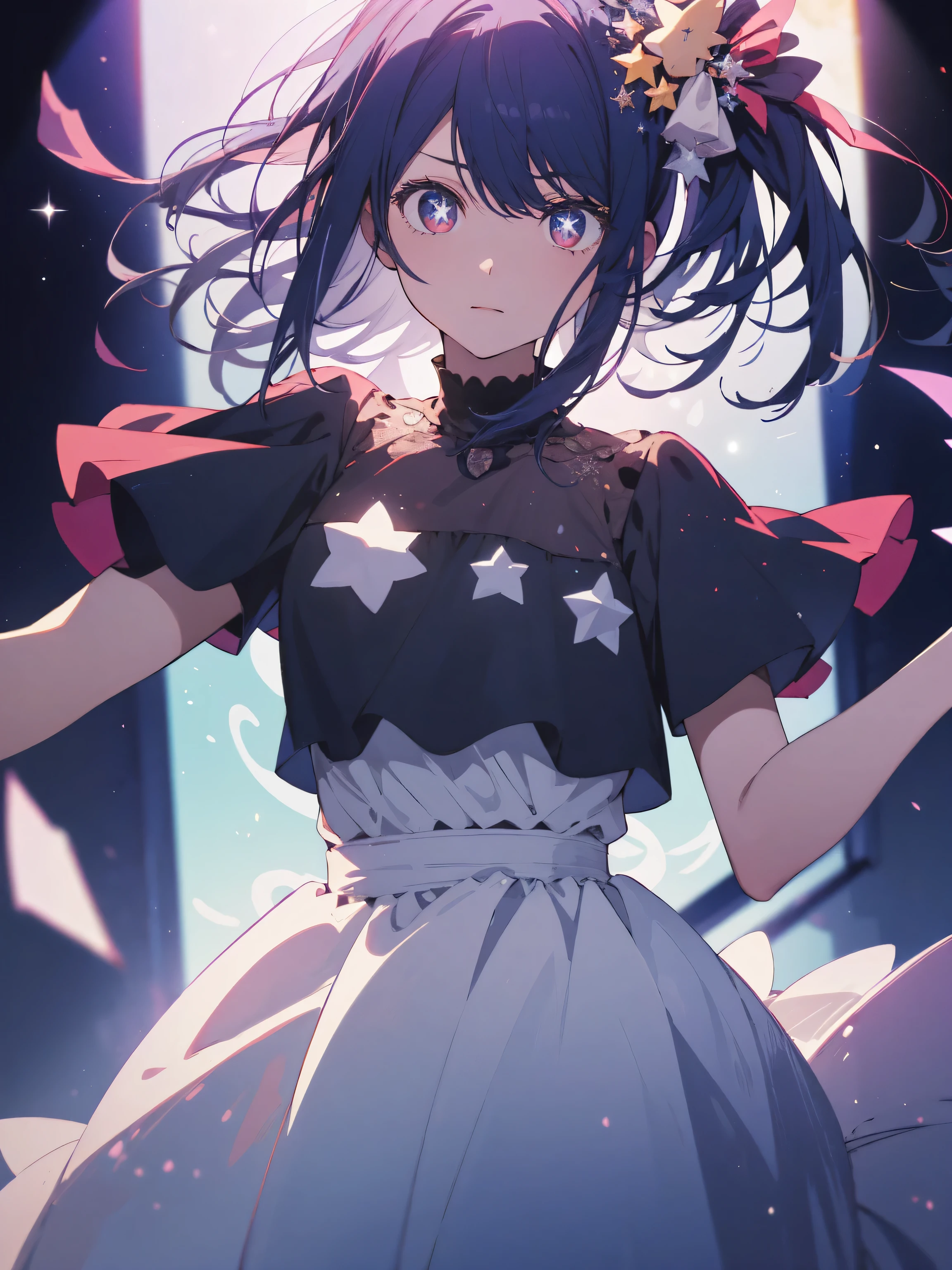 Anime girl with long hair and a star on her head - SeaArt AI