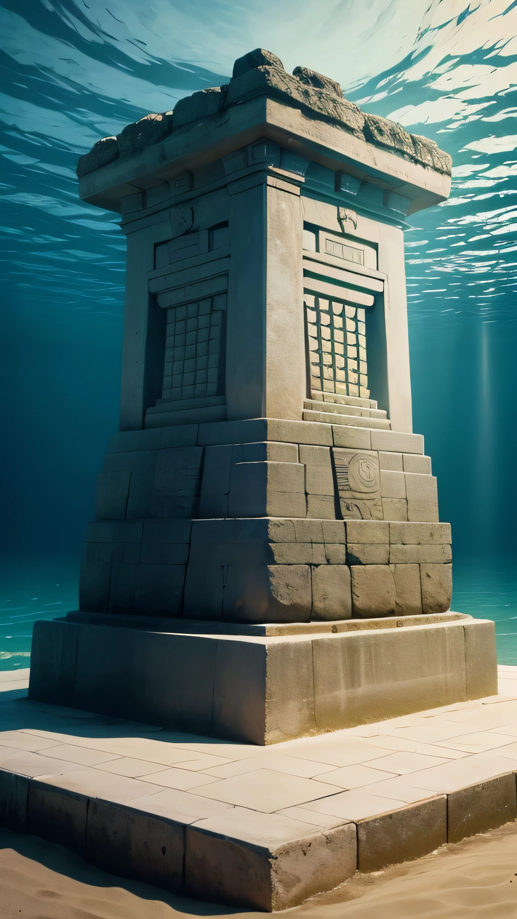 There is a statue under the water in the ocean - SeaArt AI