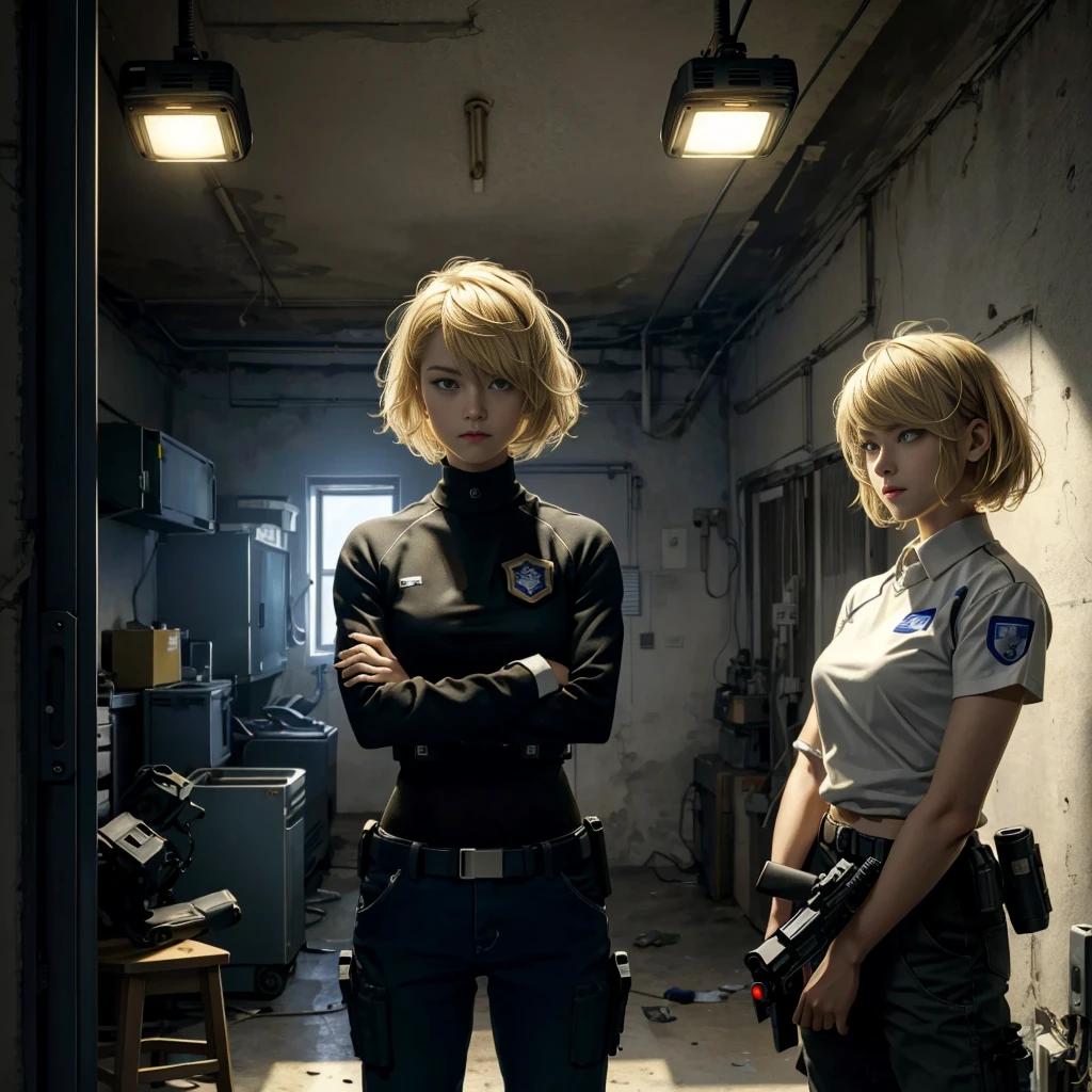 (masterpiece, best quality),1girl ,with Blonde hair,A-line haircut,body ...