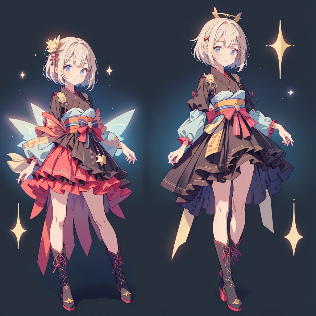 1girl,vtuber-fullbody、chara-sheet、Front, side, back、highest quality ...