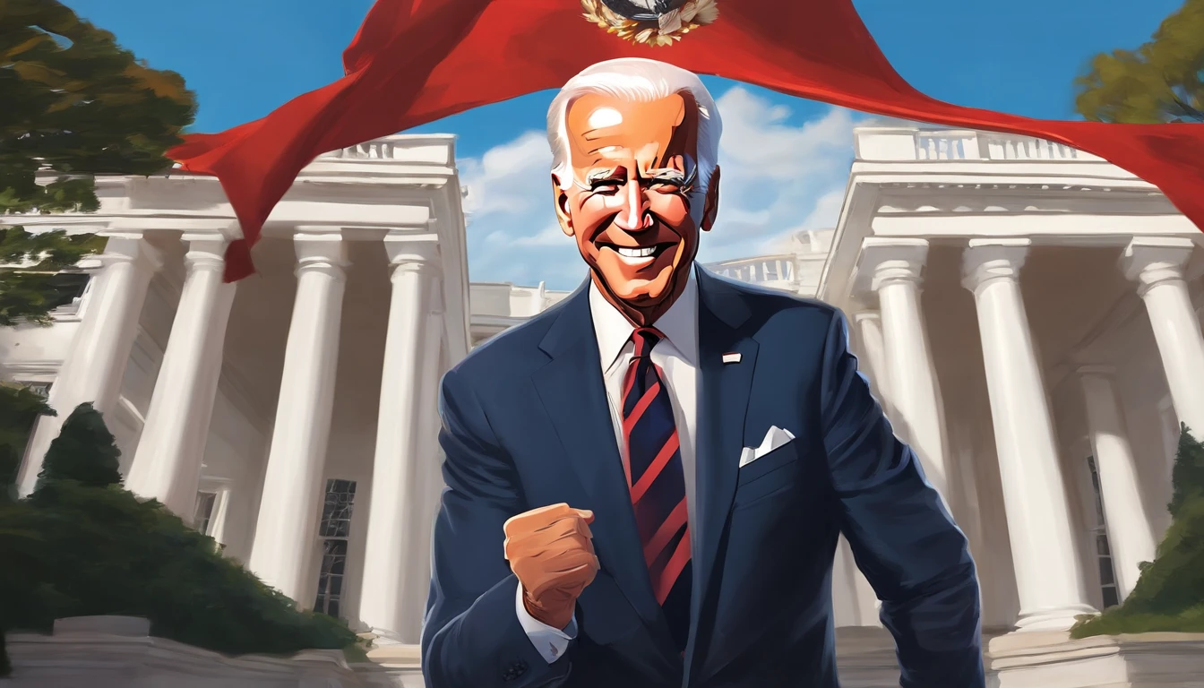 Joe Biden anime-style portraits with vivid colors, extreme detail ...