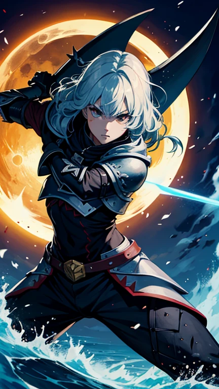 Create a warrior shark, using a Berserk sword, add a total solar ...