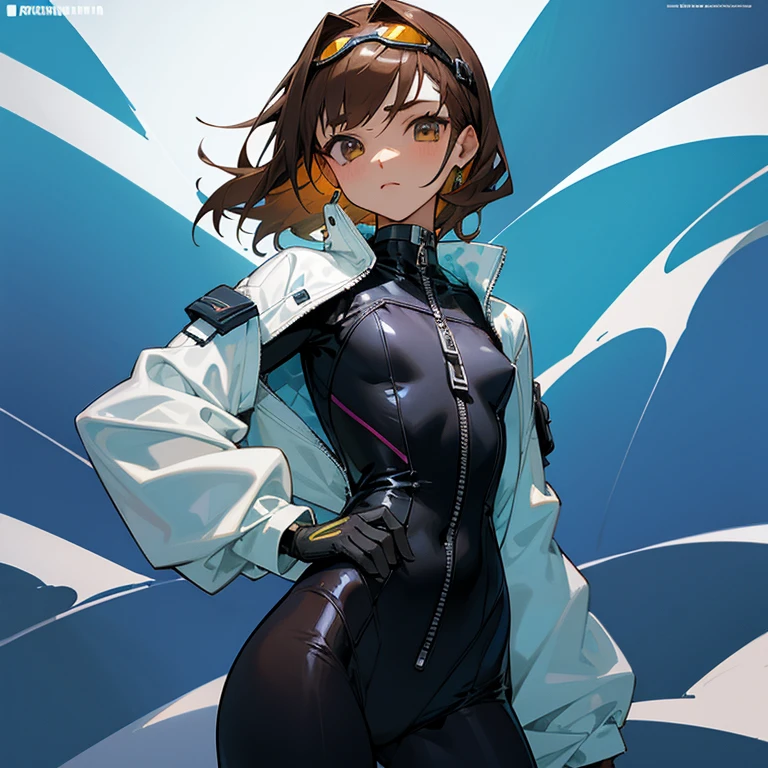 Girl、confident face、earrings、thin、Outstanding style、modest chest ...