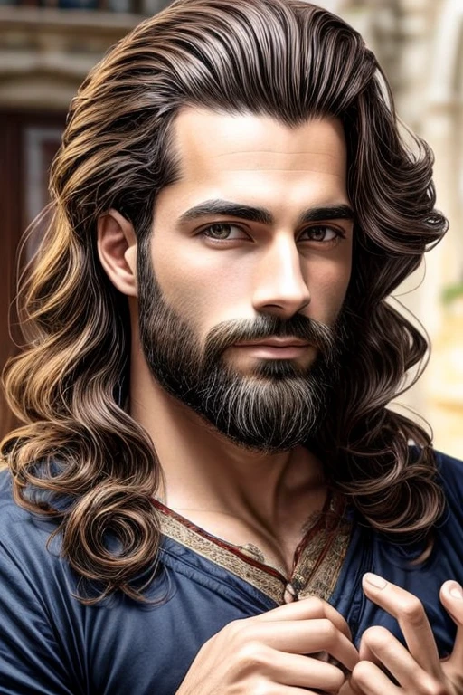 Long curly blonde princess hair, castle, a toad - SeaArt AI