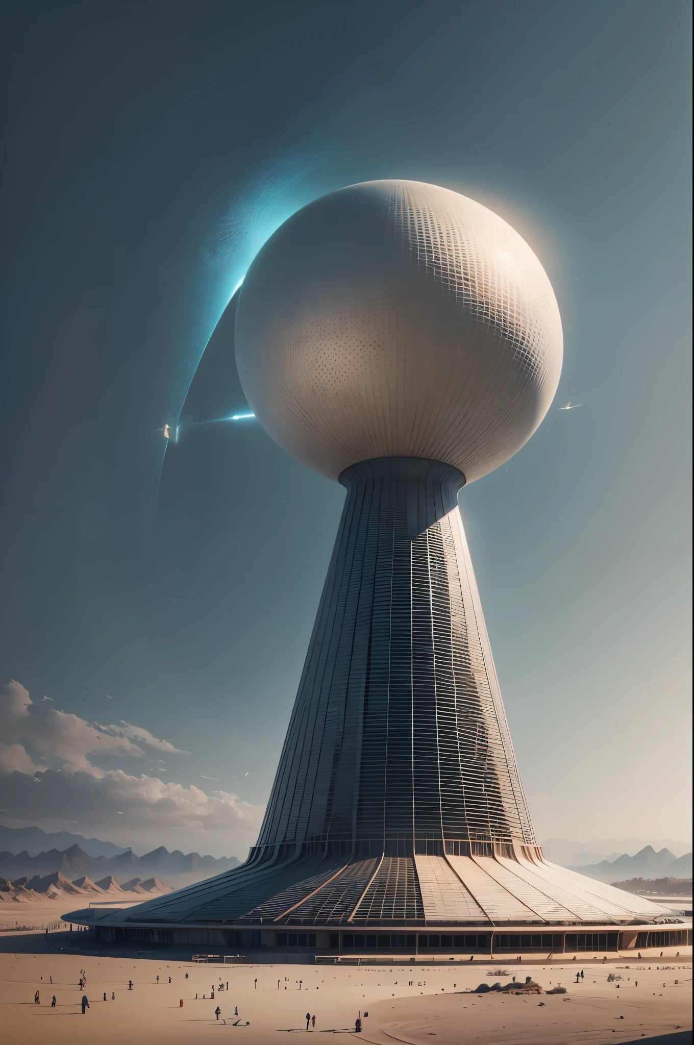 A close up of a large white object in the middle of a desert - SeaArt AI