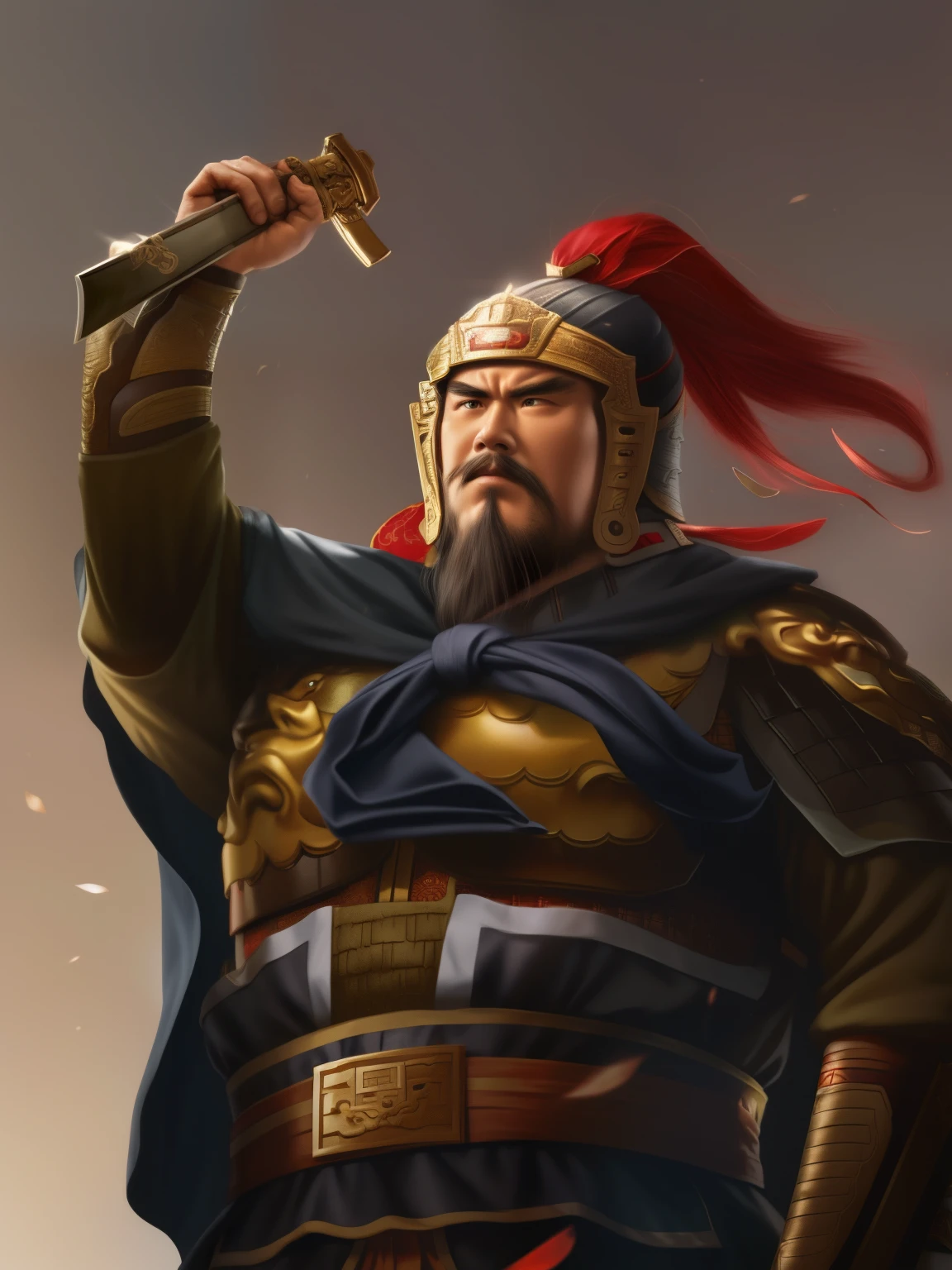 A man in armor holding a sword and a sword - SeaArt AI