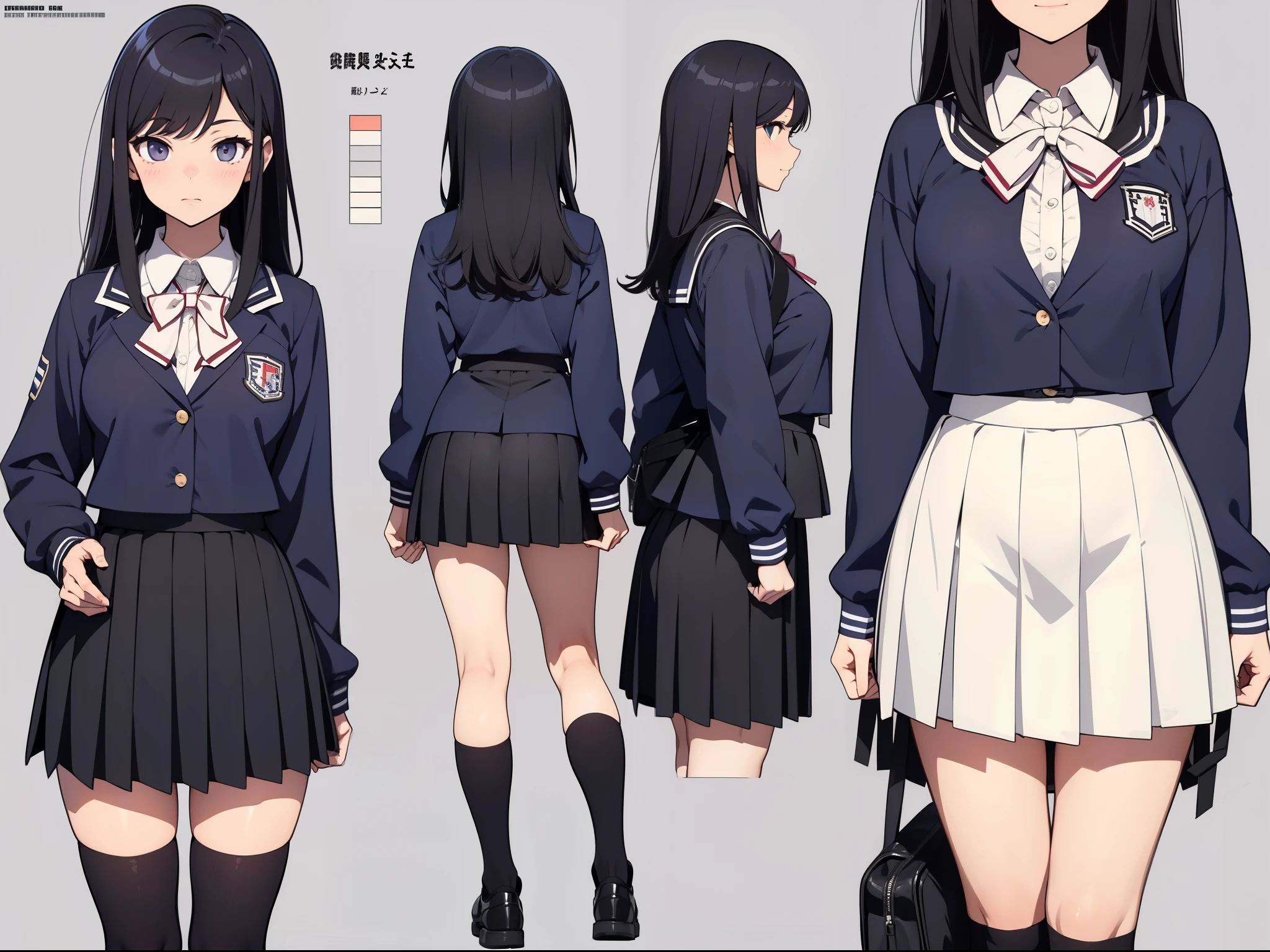 Anime character design of a female in a school uniform - SeaArt AI