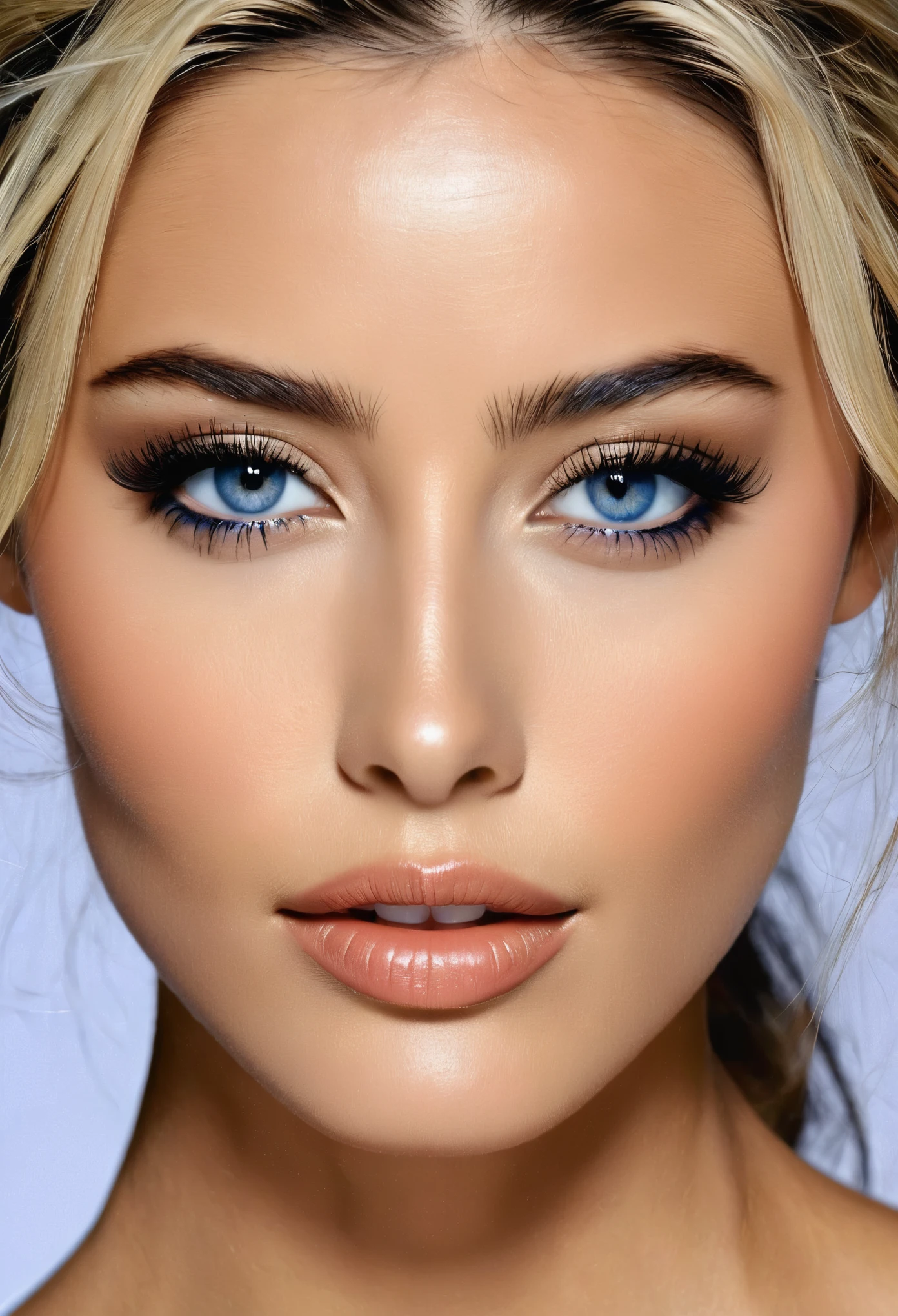 A woman with blue eyes and a braid updo - SeaArt AI