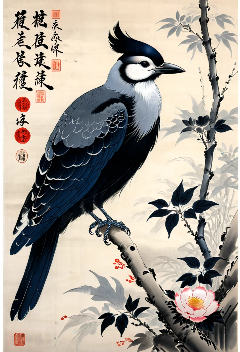 Crow, by Feng Zikai, (masterpiece, best quality, Professional - SeaArt AI