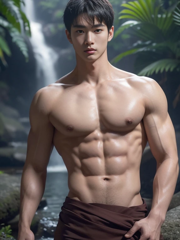 Youthful muscular monk,kpop idol , detailed short hair cut, tow - SeaArt AI
