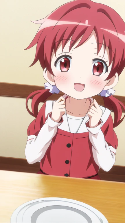 Natsu megumi, 8K, masterpiece, disorganized, anime,(Cute red maid ...