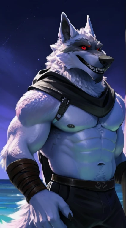 wolf of death , a boy, Alone, colored sclera, blue eyes, expressionless ...