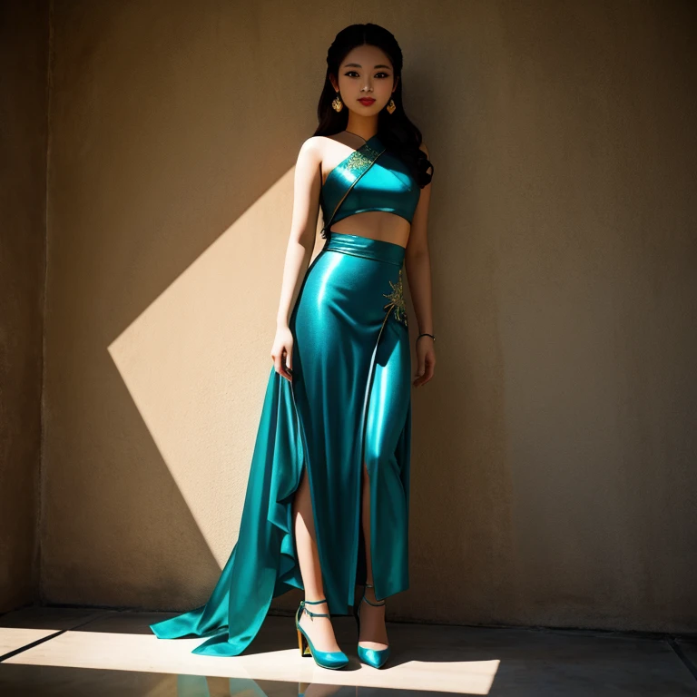 Full body photograph of a gorgeous Vietnamese girl posing, detailed ...