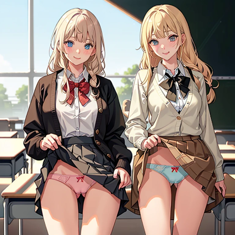 ((2 girls))、(smile:1.5)、Small breasts、（Cowboy Shot）、(fun!!)、 - SeaArt AI