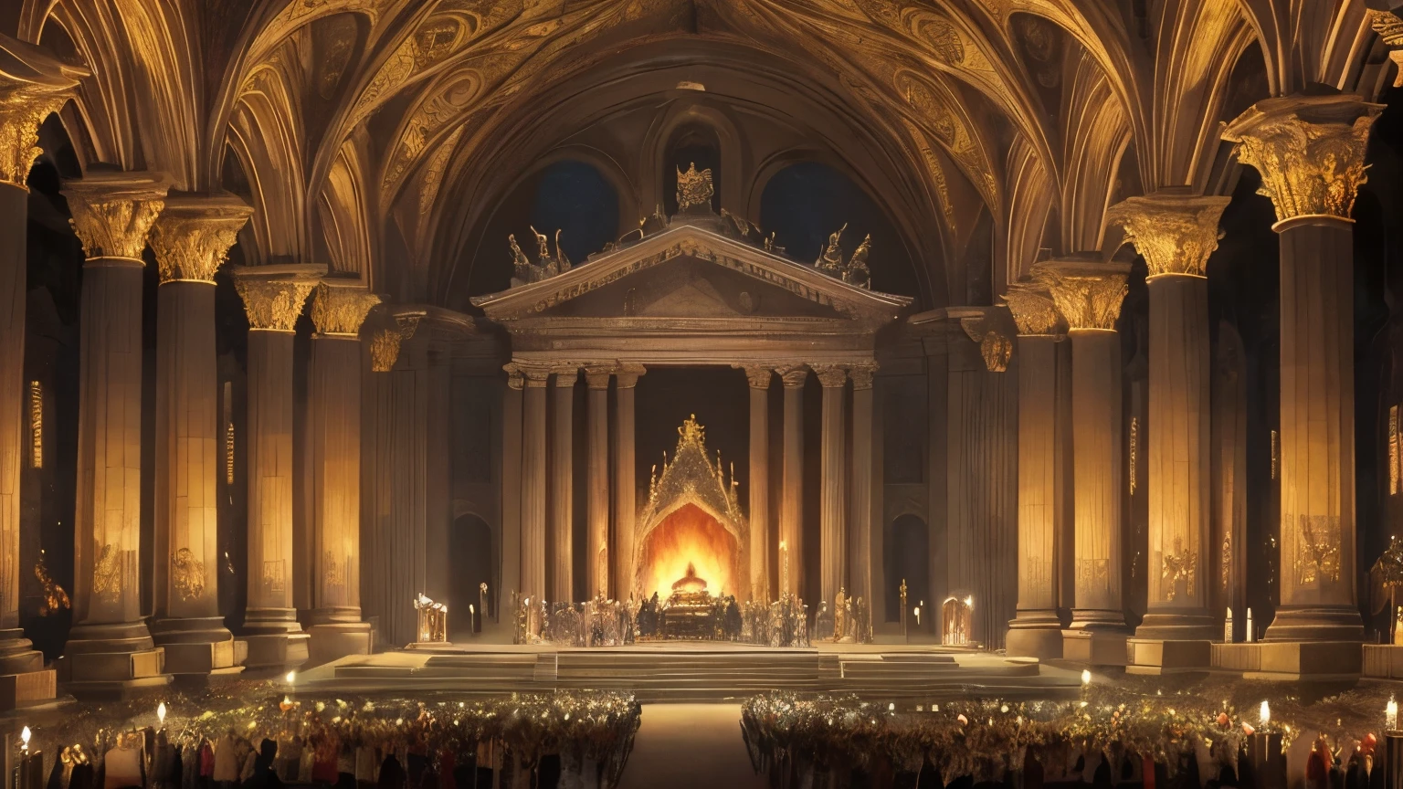 A close up of a large church with a large altar - SeaArt AI