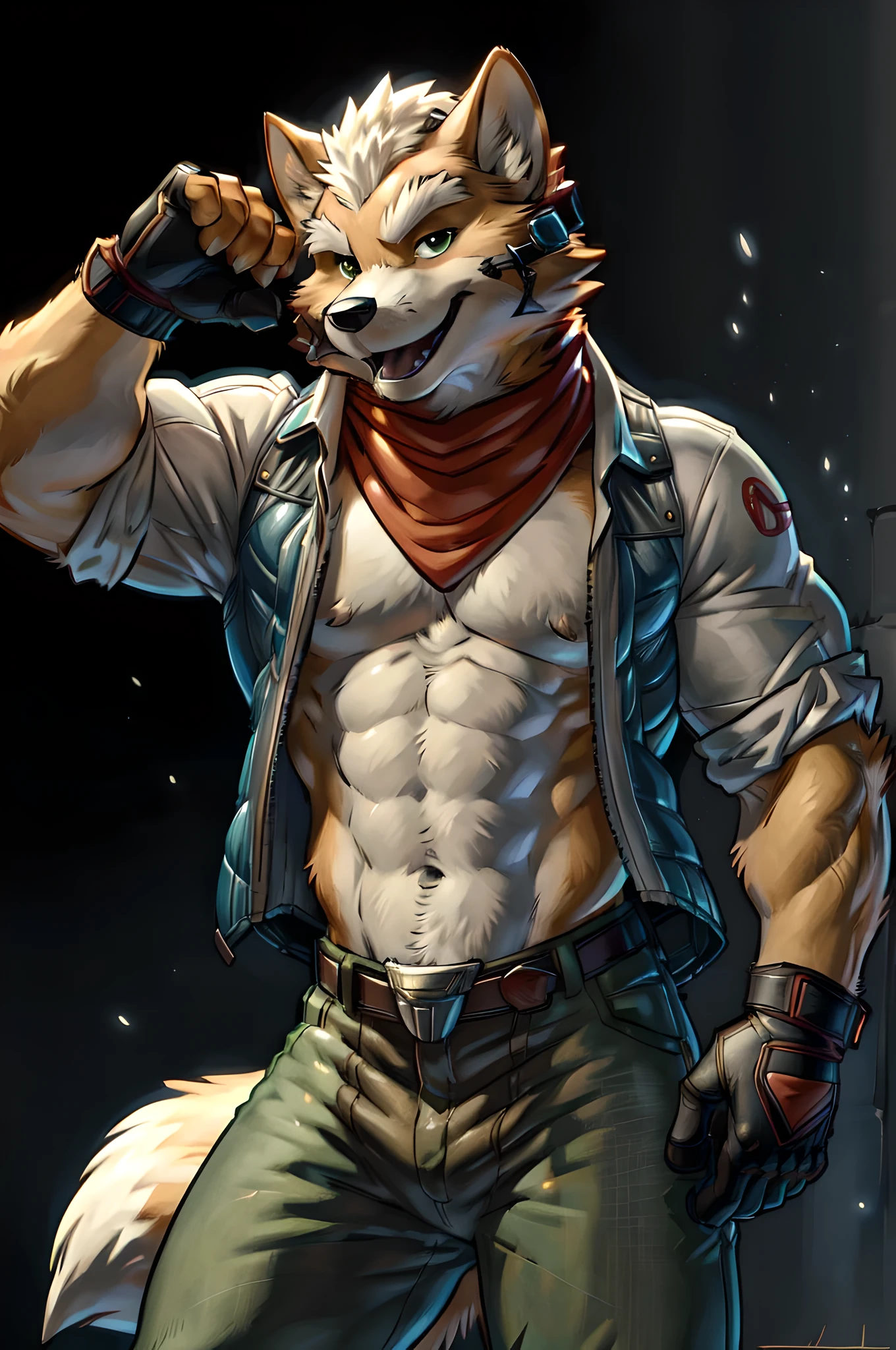 A close up of a person with a shirt on and a dog on his shoulder ...