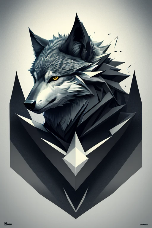 A captivating monochrome logo is created, with a strong and angular ...