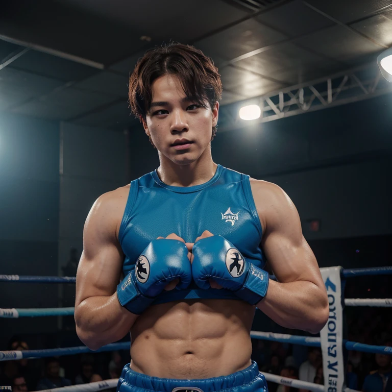 Park JiMin of BTS as a boxer with a slender body , in the background a ...