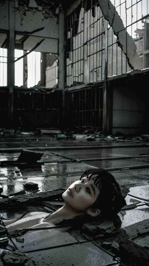 Showa,Collapse,Devastation,Inside the ruins,Glasses,Women,adventure ...