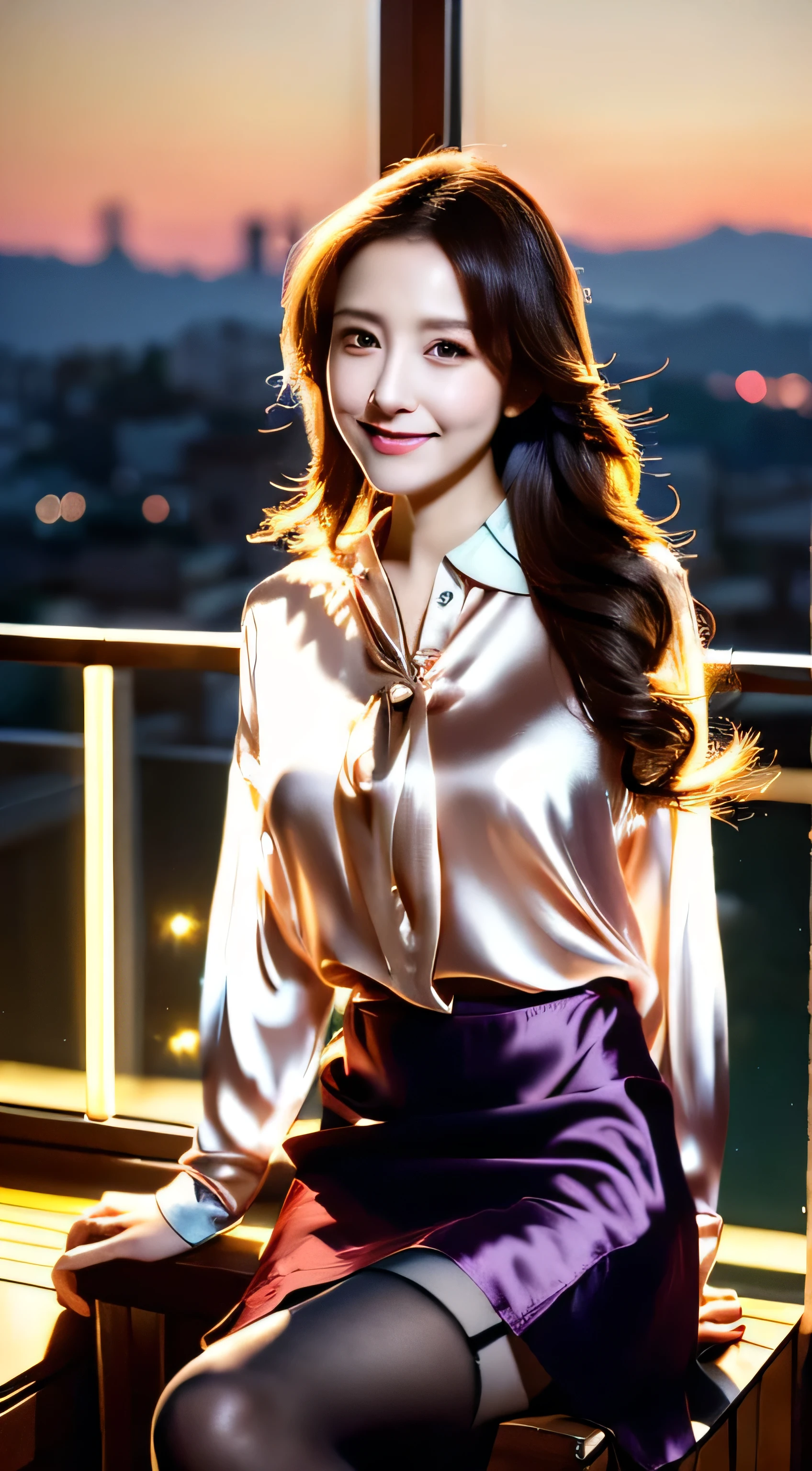 Arafed woman sitting on a bench in a room with a window - SeaArt AI