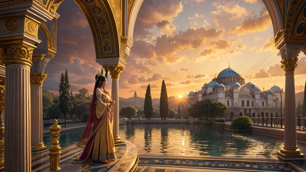 Masterpeice, In the soft glow of dawn, Theodora, at 28, stands poised ...