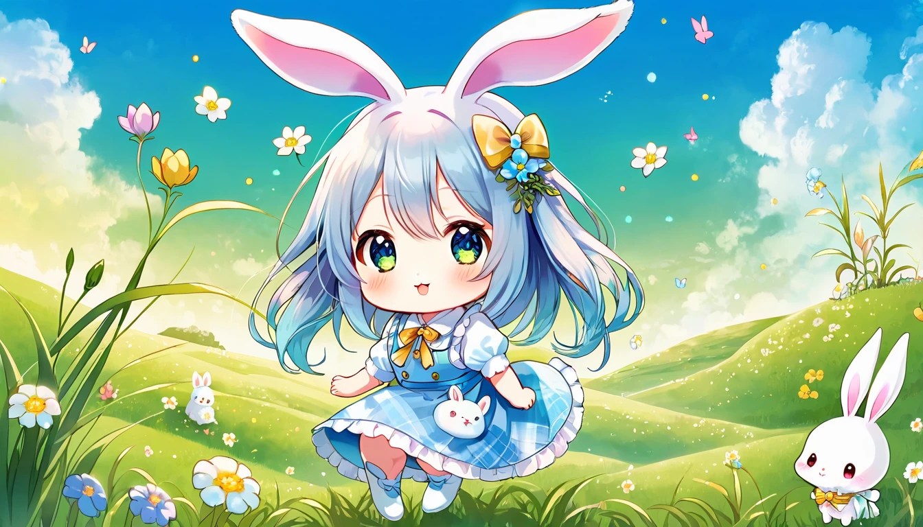 cute ふわふわ, Original Chibi Rabbit, fantasy, cute, rabbit,An illustration ...