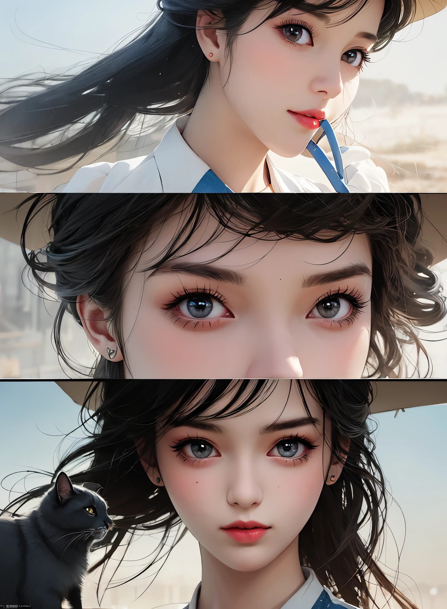 A close up of a woman with a hat and a dress - SeaArt AI