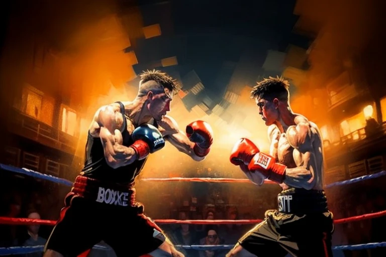 Boxing Match, street boxing, knockout, Volumetric Lighting ...