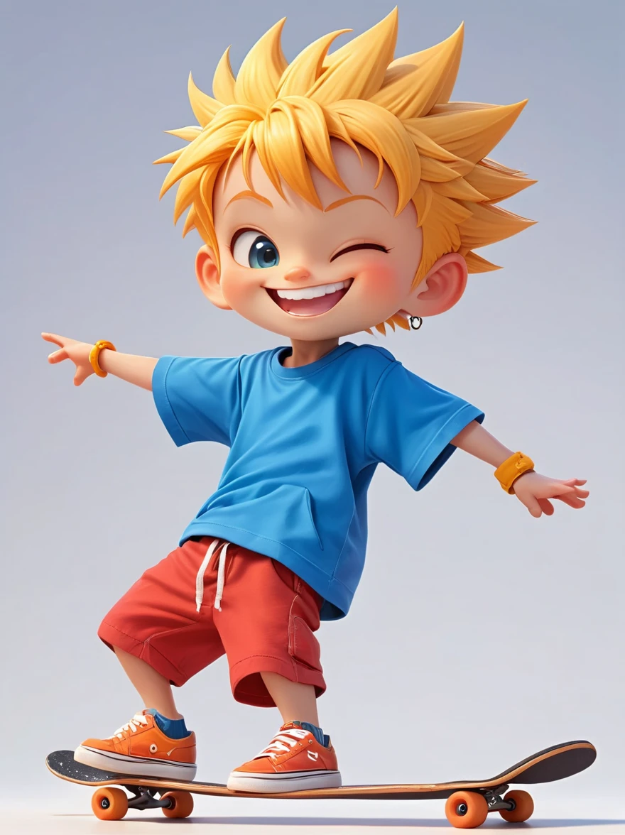 A cartoon character, best described as a playful young boy with spiky ...