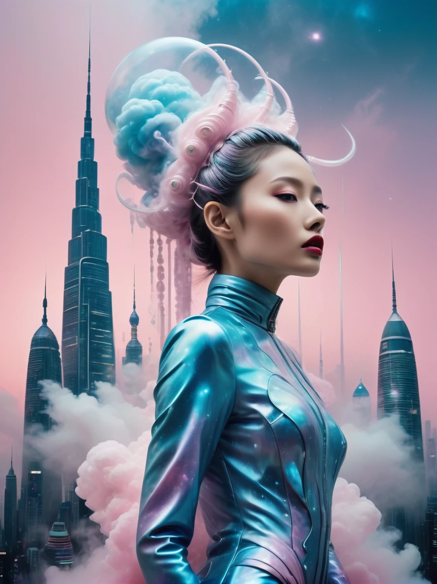 Step into a dreamscape where a high fashion model dons an avant - SeaArt AI