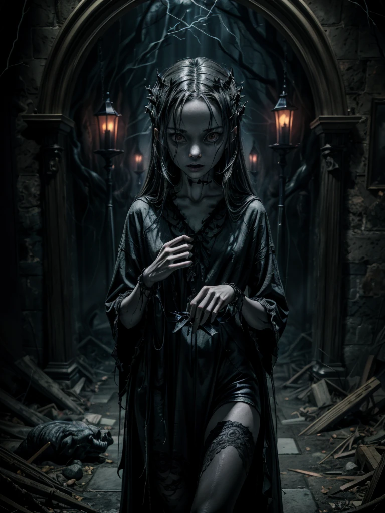 A variety of spooky and mysterious creatures lurking (best quality ...