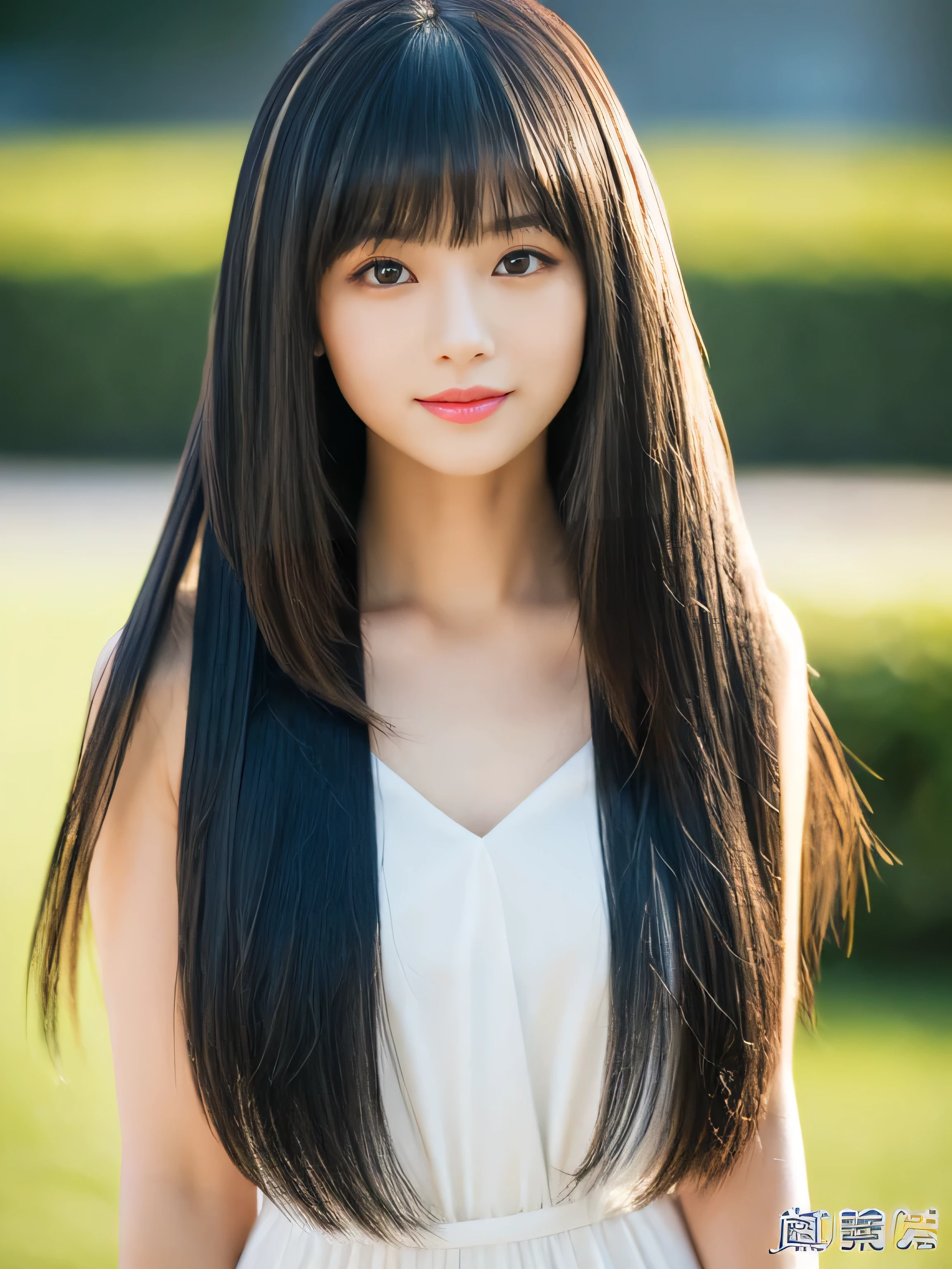 A close up of a woman with long hair wearing a white dress - SeaArt AI