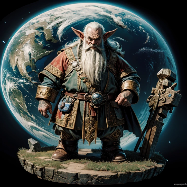 The Earth in the hand of the evil dwarf - SeaArt AI