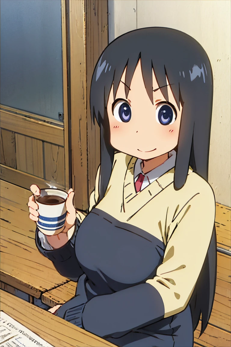 Kyoto animation, female, long hair, black hair, dark blue eye - SeaArt AI