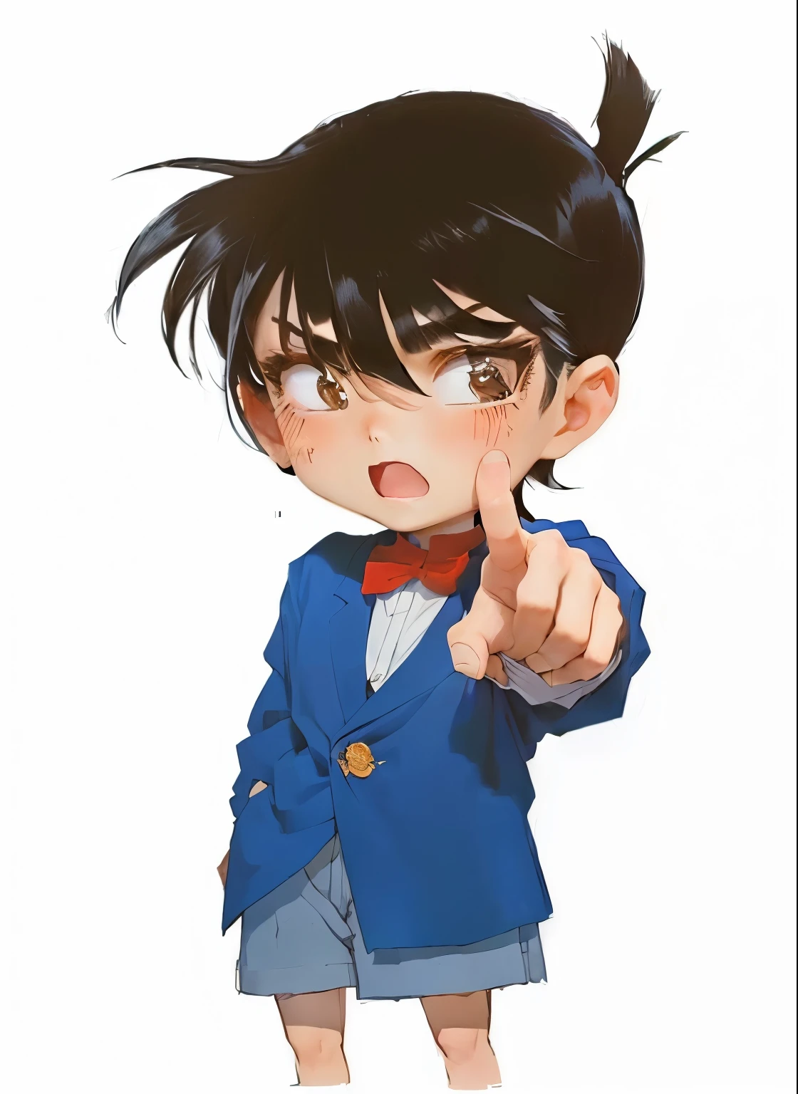 Anime girl pointing at something with her finger - SeaArt AI