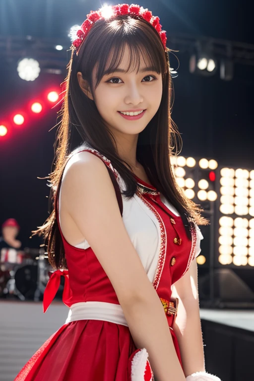 1 girl, (Wearing a bright red idol costume:1.2), A photo book of very ...