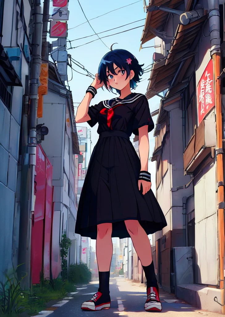 (perfect composition),anime character Sukeban delinquent girl standing ...