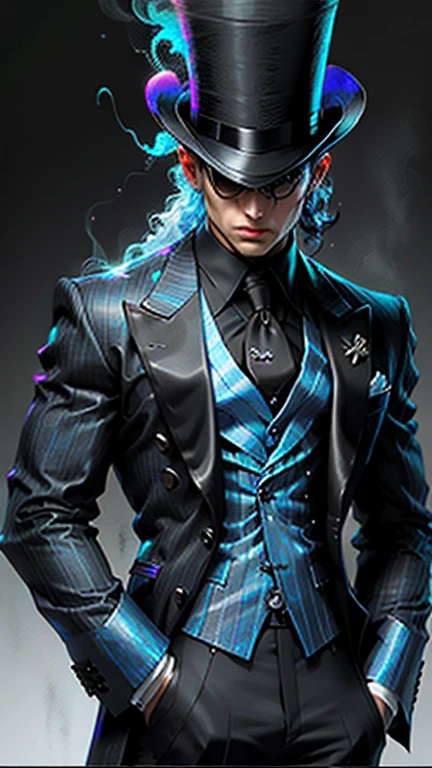 Illusionist wearing a mystical top hat with a dark, super realistic ...