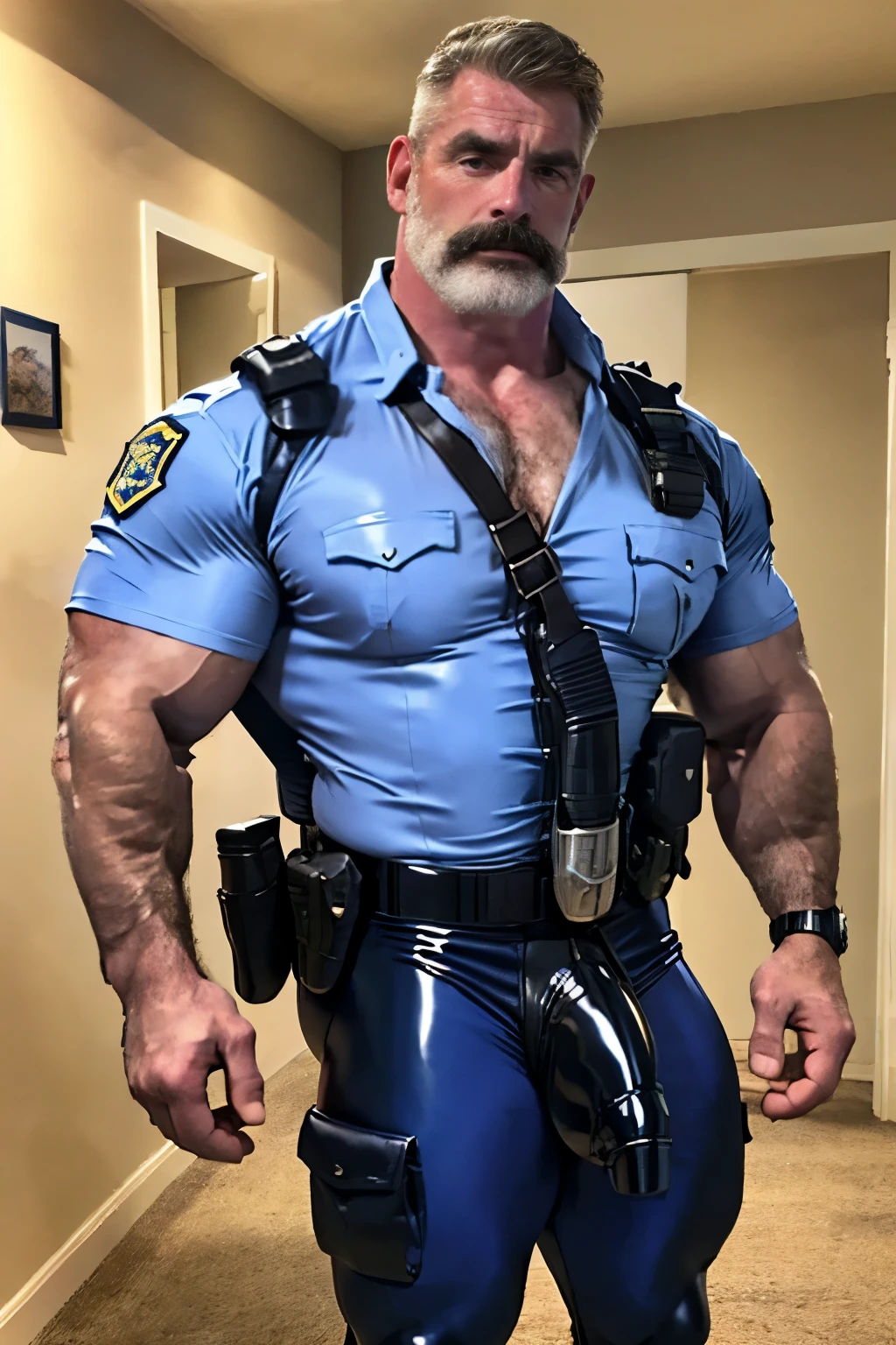 Arafed man in a police uniform posing for a picture - SeaArt AI