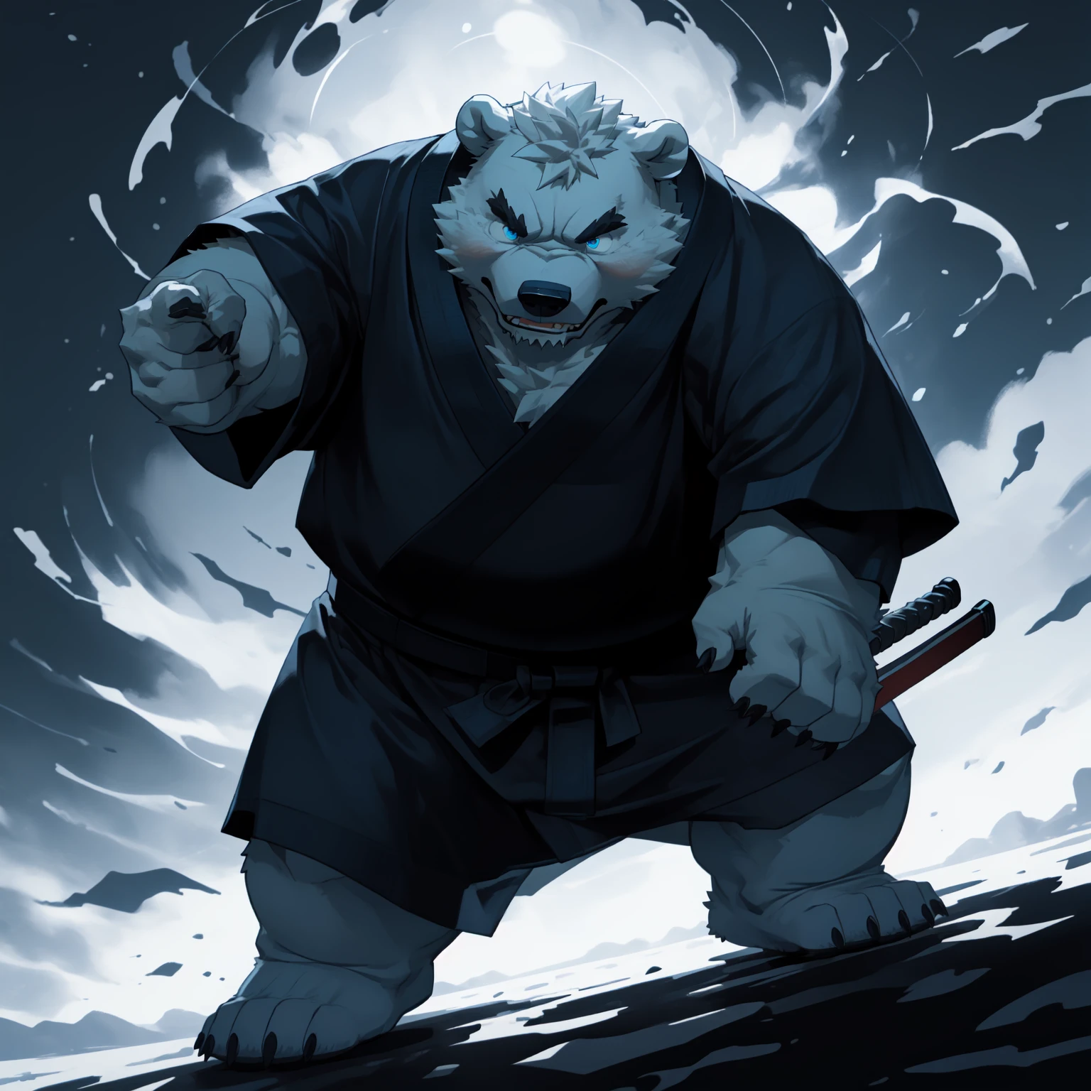 New Jersey 5 Furry，polar bear，Solitary，Chubby，Fat，Thick arms - SeaArt AI