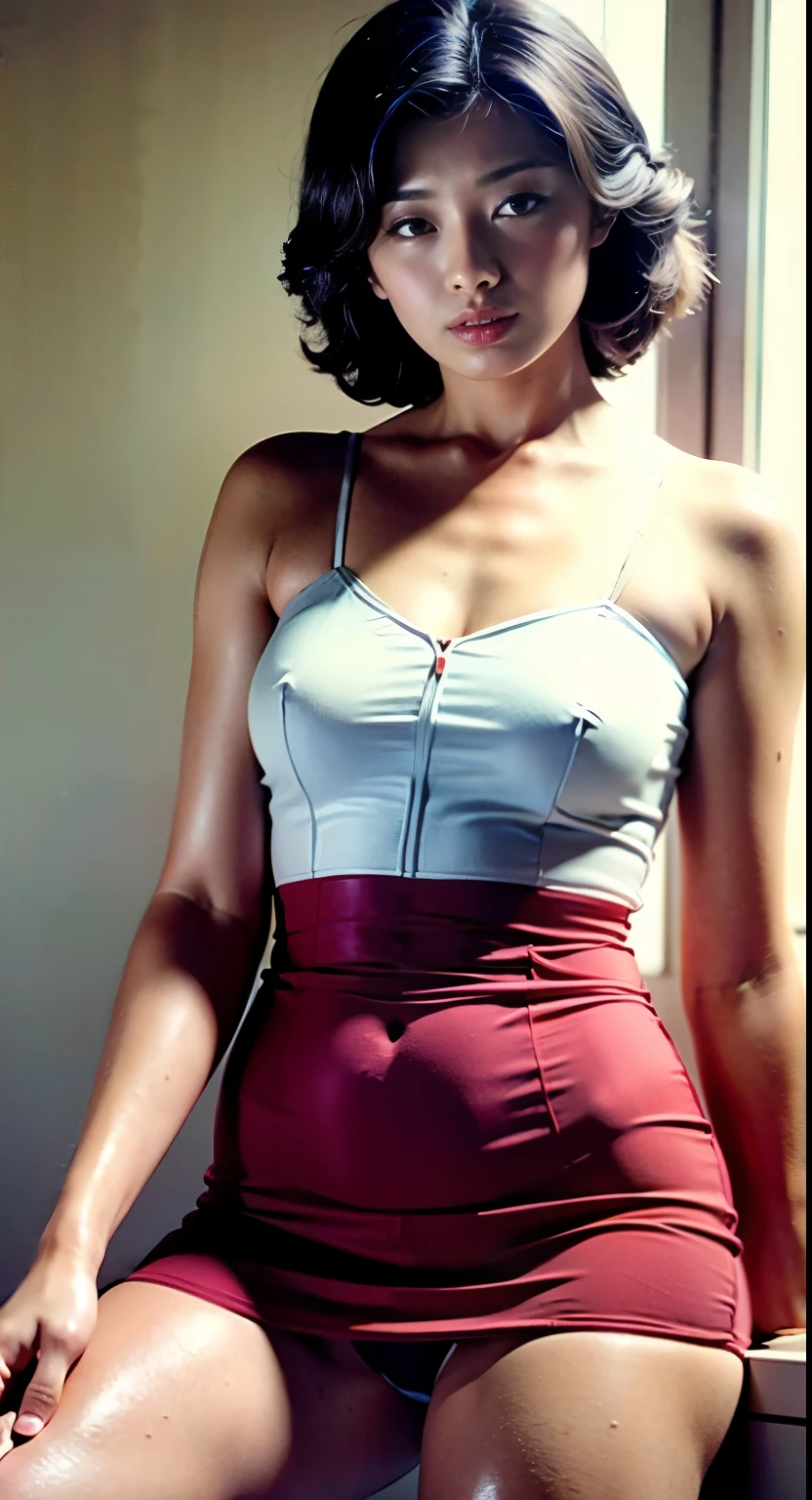 ((Expose your shoulders)), ((Ample breasts)), ((The skirt is short - SeaArt AI