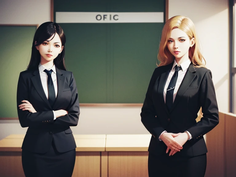 2 girls of the same appearance(twins) but opposite characters - SeaArt AI