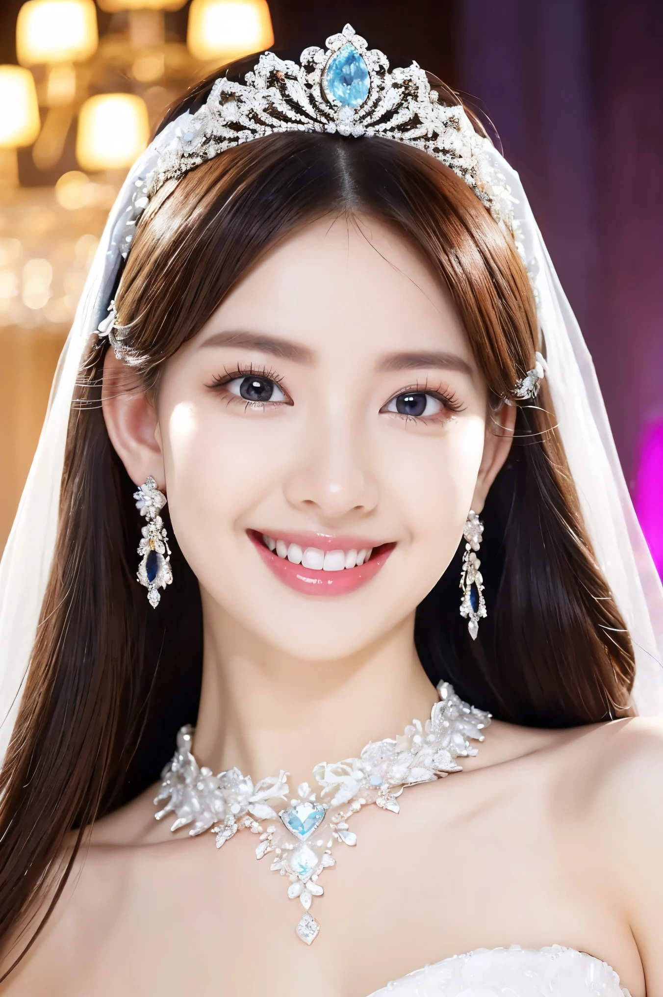A woman wearing a tiable and a wedding dress with a tiable - SeaArt AI