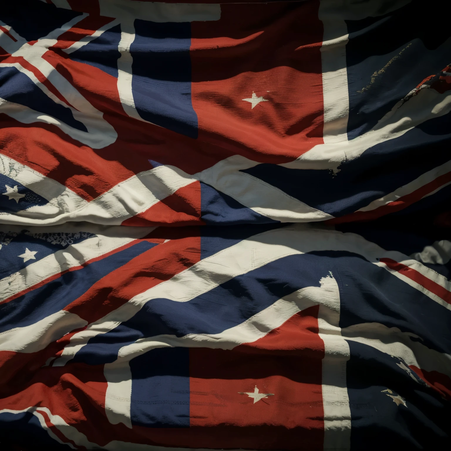 A close up of a british and british flag on a bed - SeaArt AI